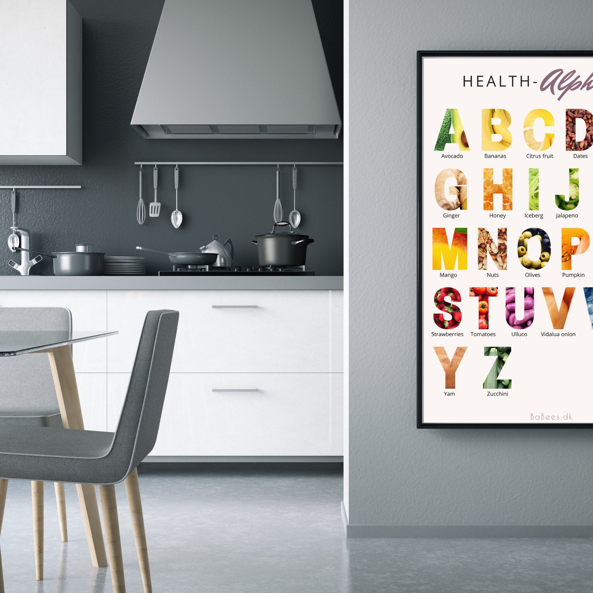 Printable Health Alphabet Poster (english) - Learn Kids Healthy Foods ...