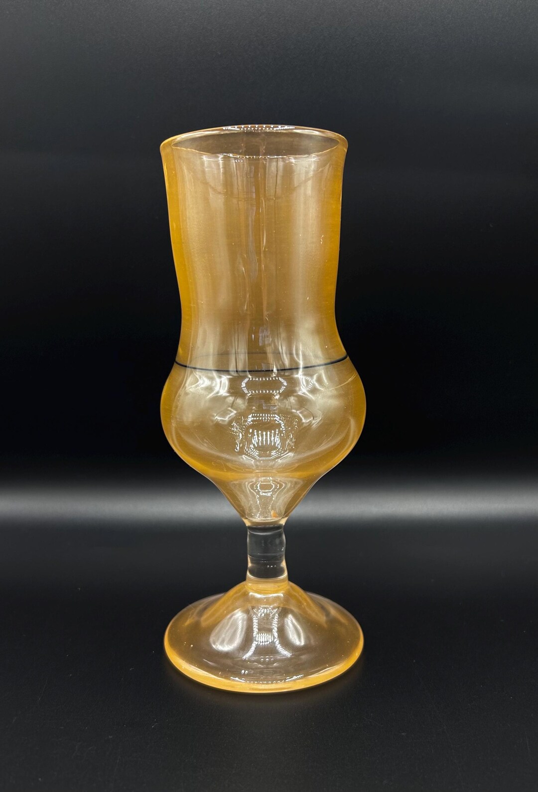 Handblown Peach Colored Goblet, Artisan Glassware, Unique Colored ...