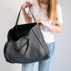 BIG SHOULDER BAG, Oversized Leather Bag, Large Leather Tote, Oversized ...
