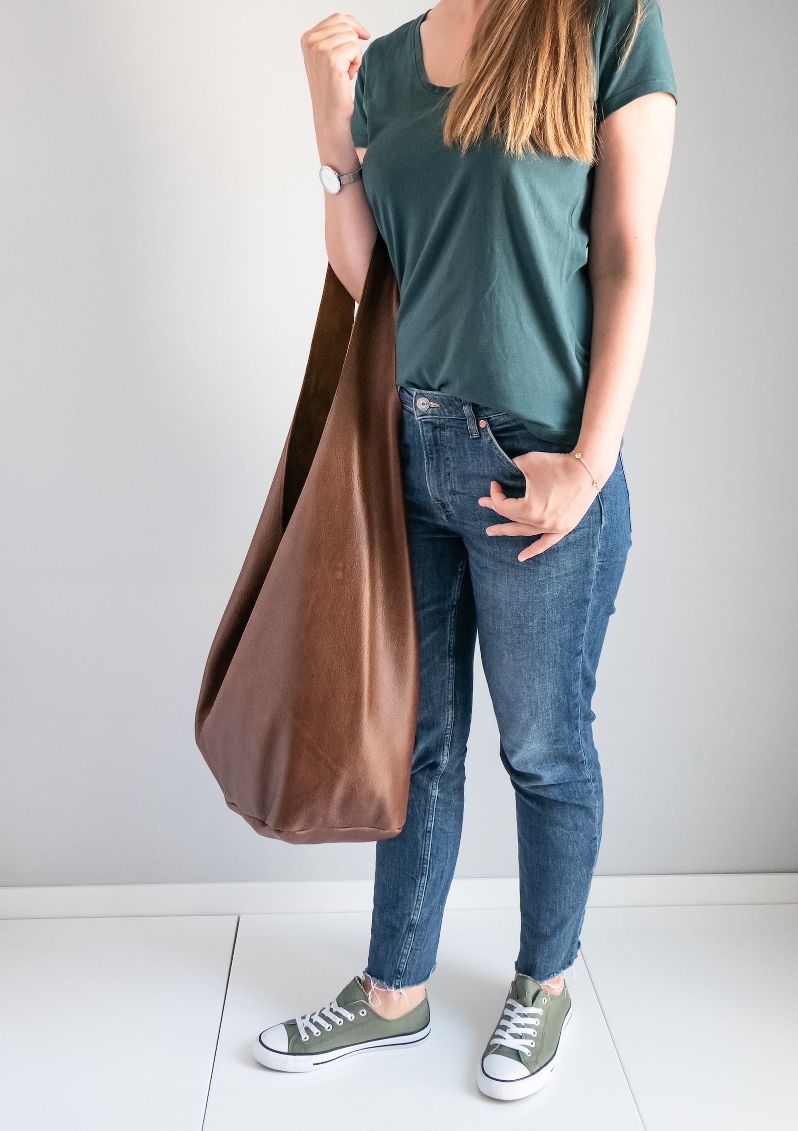 Brown BOHO Bag Large Leather HIPPIE Bag Womens Hobo Bag | Etsy