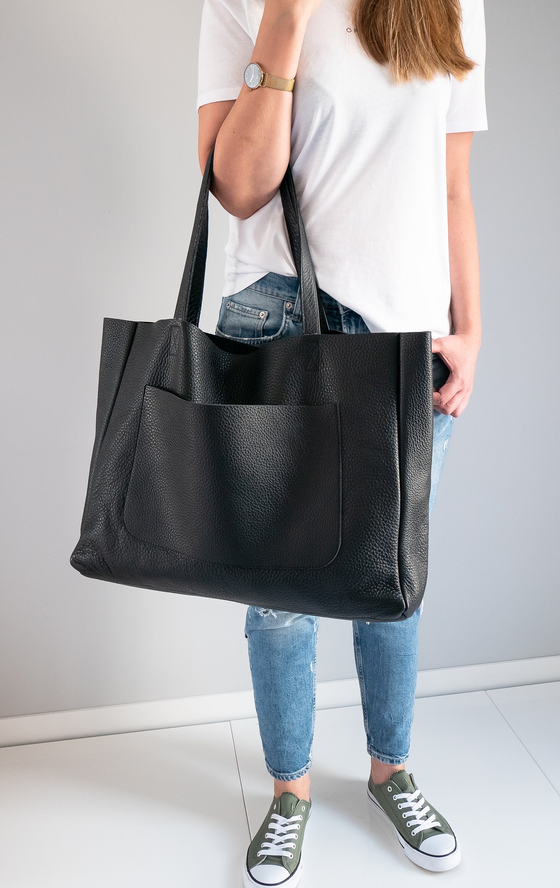 BIG SHOULDER BAG Oversized Leather Bag Large Leather Tote - Etsy Canada