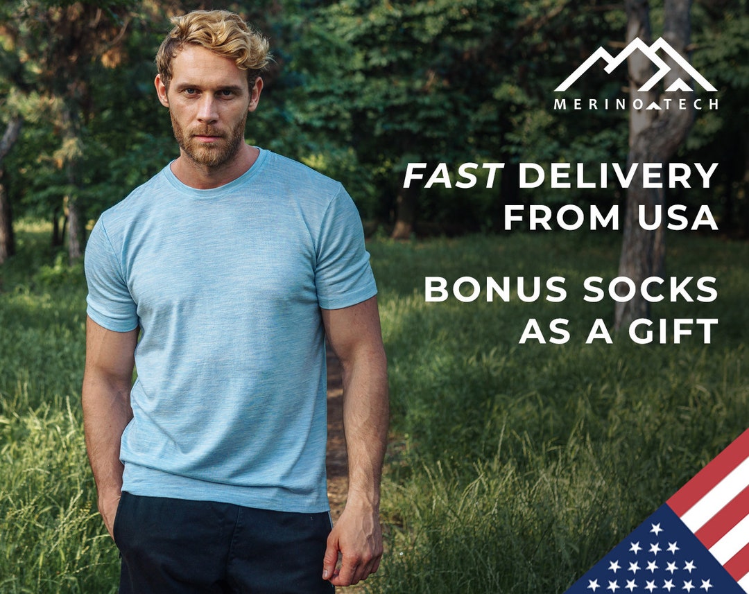 Organic Men's Wool Shirt, Gym Wool Tshirt, Nature Wool Clothing ...