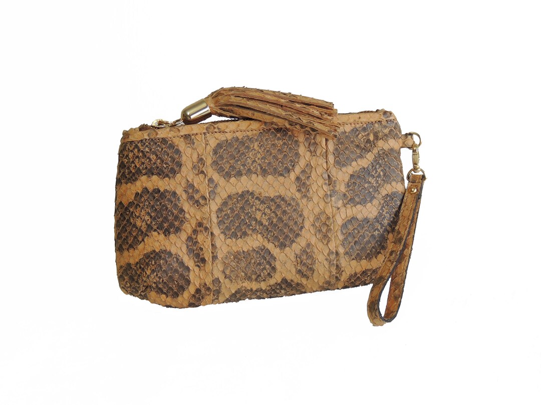 Python Clutch Braune Leder Clutch Lila Python Leder Clutch - Etsy.de