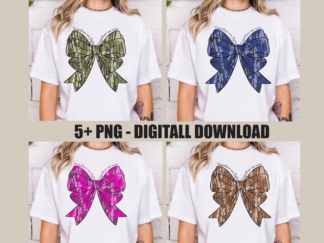 5 PNG Camo Bow, Together We Fight Png, Together We Win Png, Gift for ...