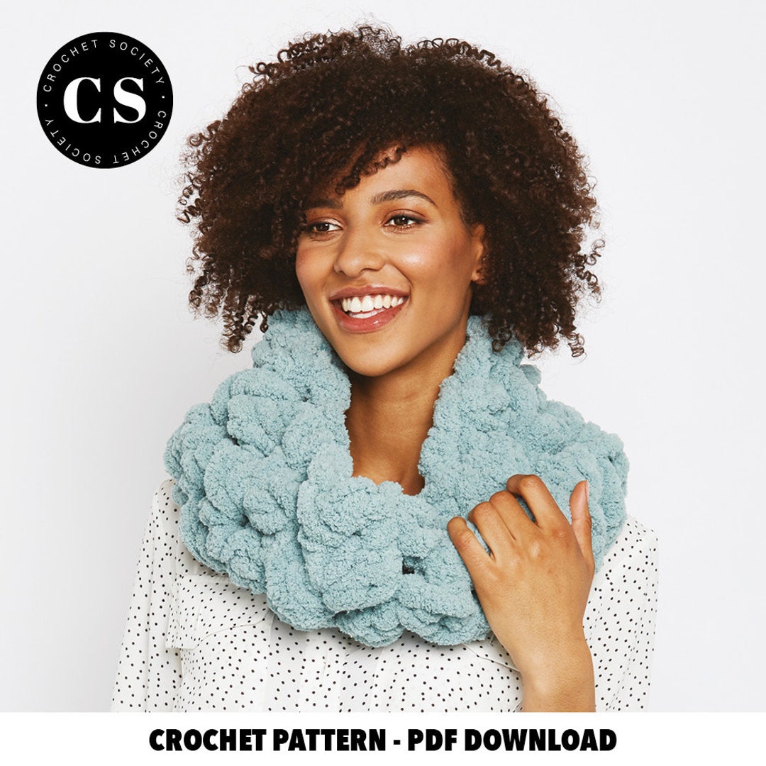 Crochet Chunky Cowl, Bean Stitch Crochet Pattern, Beginner Level ...