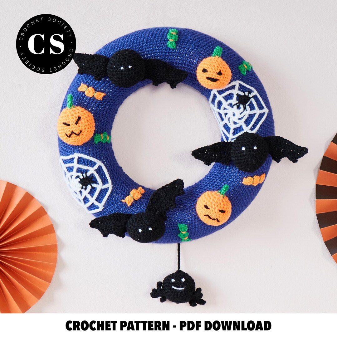 Crochet Spooky Halloween Wreath Pattern, Digital Crochet PDF, Beginners ...