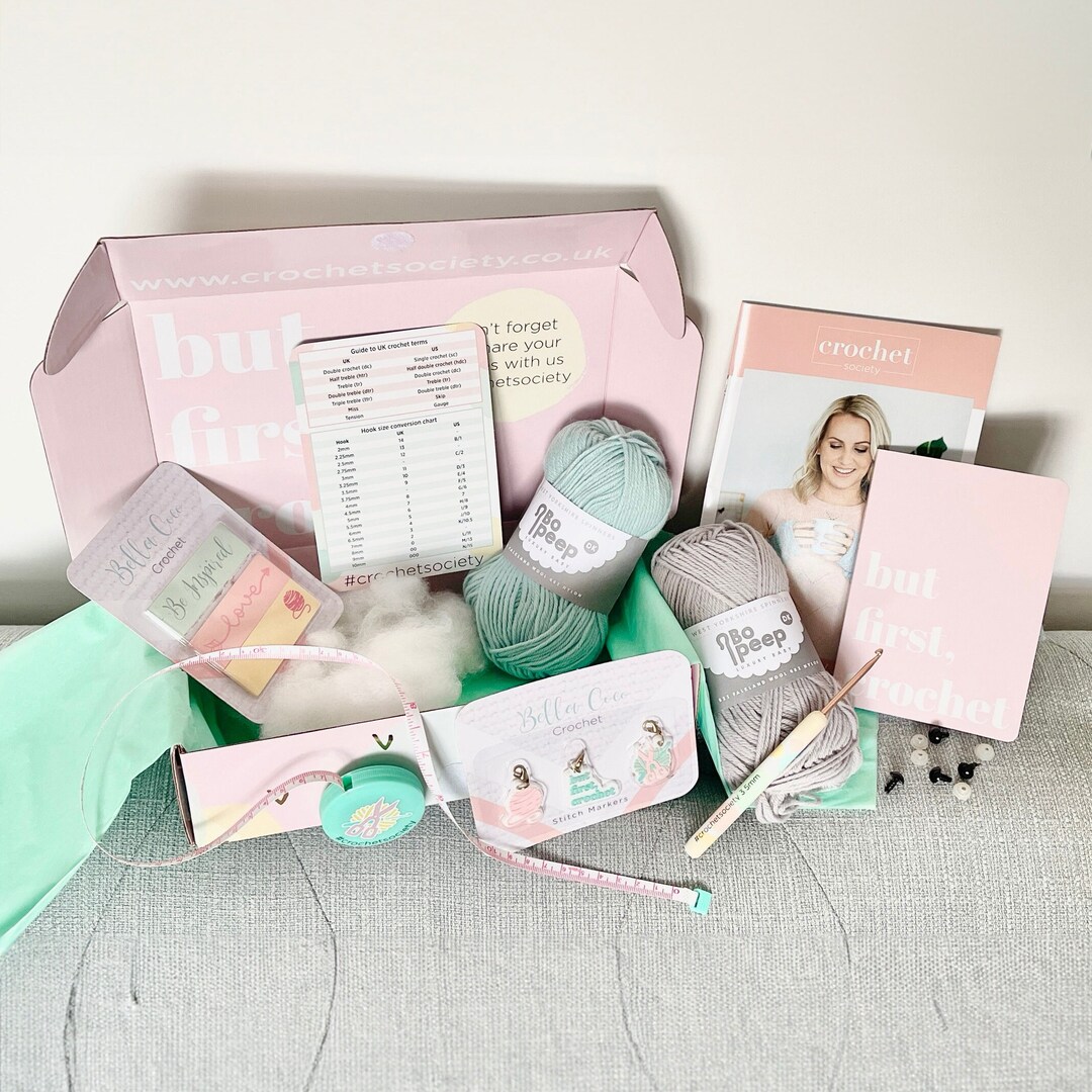 Crochet Kit With Yarn and Tools, Beginner Crochet Craft Kit, Crochet ...
