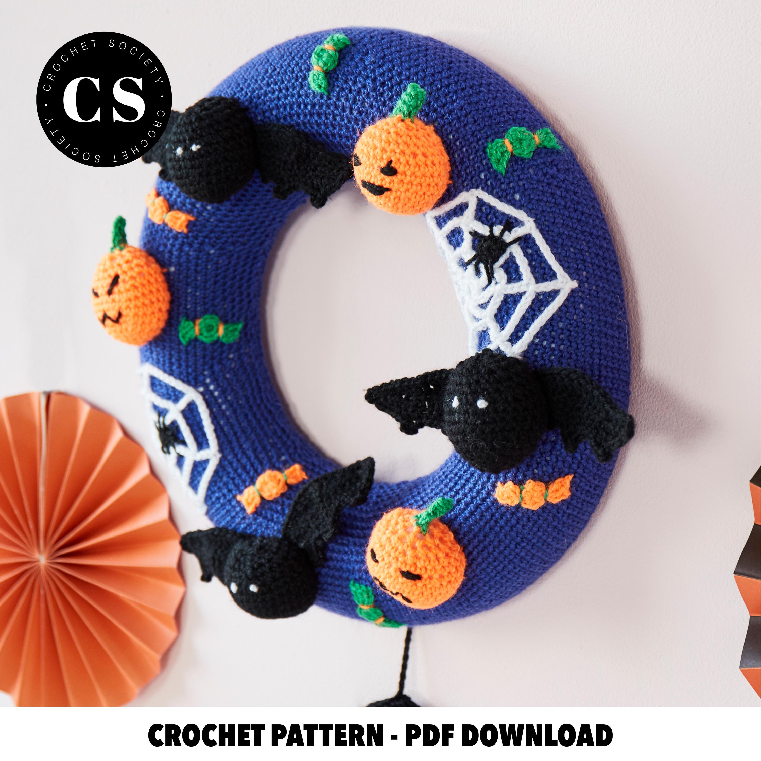 Crochet Spooky Halloween Wreath Pattern, Digital Crochet PDF, Beginners ...