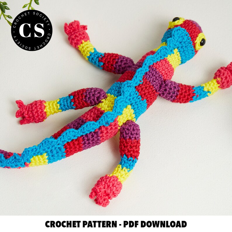 Crochet Gecko Pattern, Amigurumi Toy Lizard Plush, Tutorial PDF and How ...