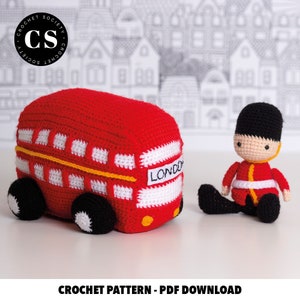 Crochet King's Guard & London Bus Pattern, Amigurumi Toy, Tutorial PDF ...