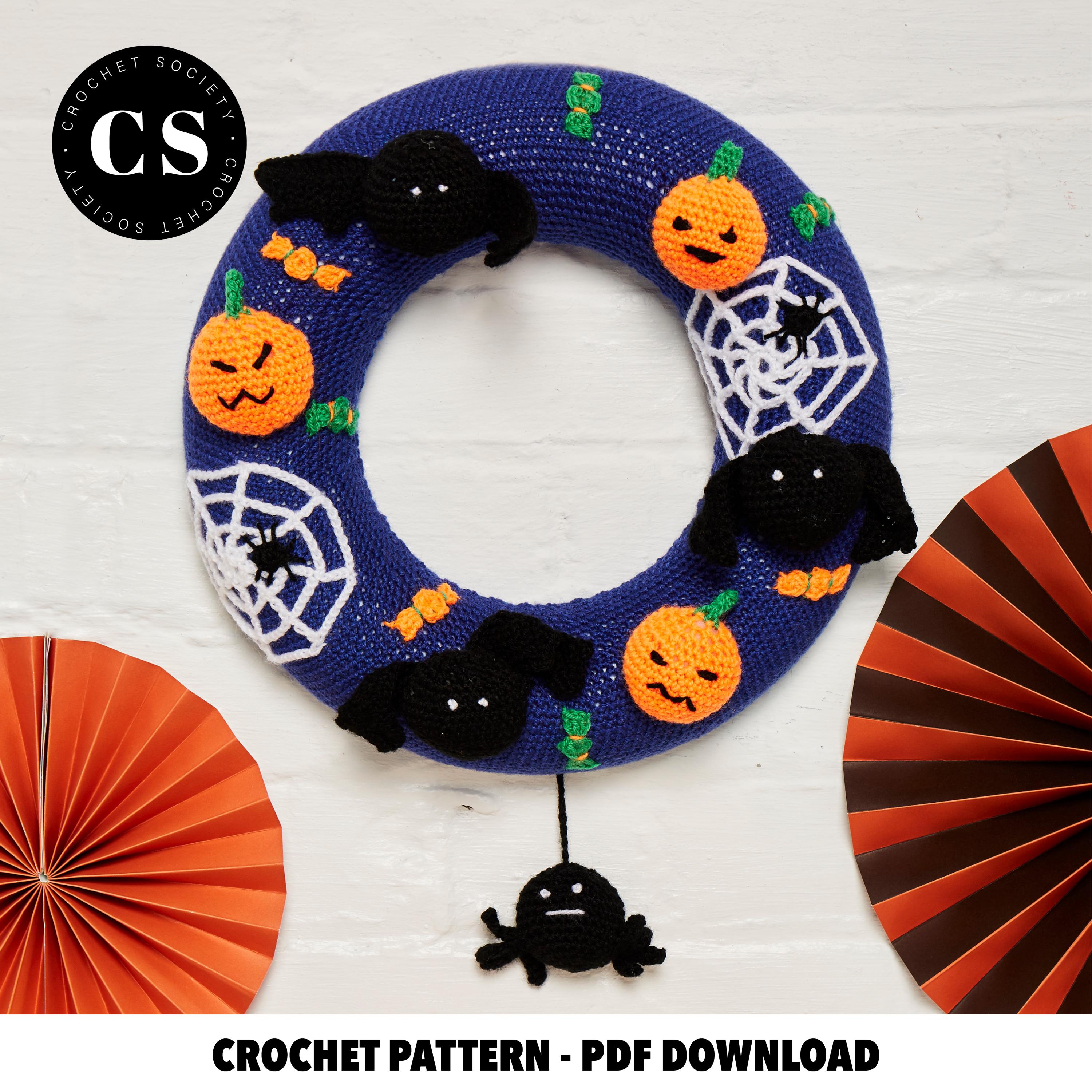 Crochet Spooky Halloween Wreath Pattern, Digital Crochet PDF, Beginners ...