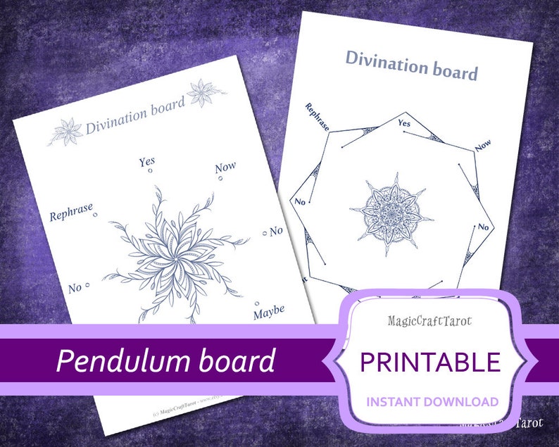 Printable Divination board Pendulum board Two Designs | Etsy