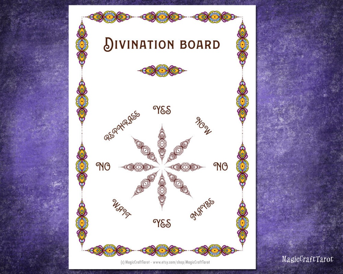Printable Divination board Elegant Pendulum board Elegant | Etsy