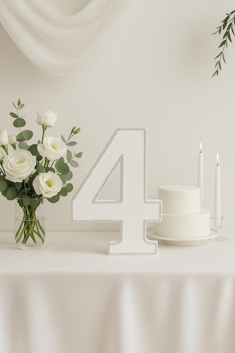 4th Birthday Table Number "4" Baby Shower Decor Anniversary Gift ...