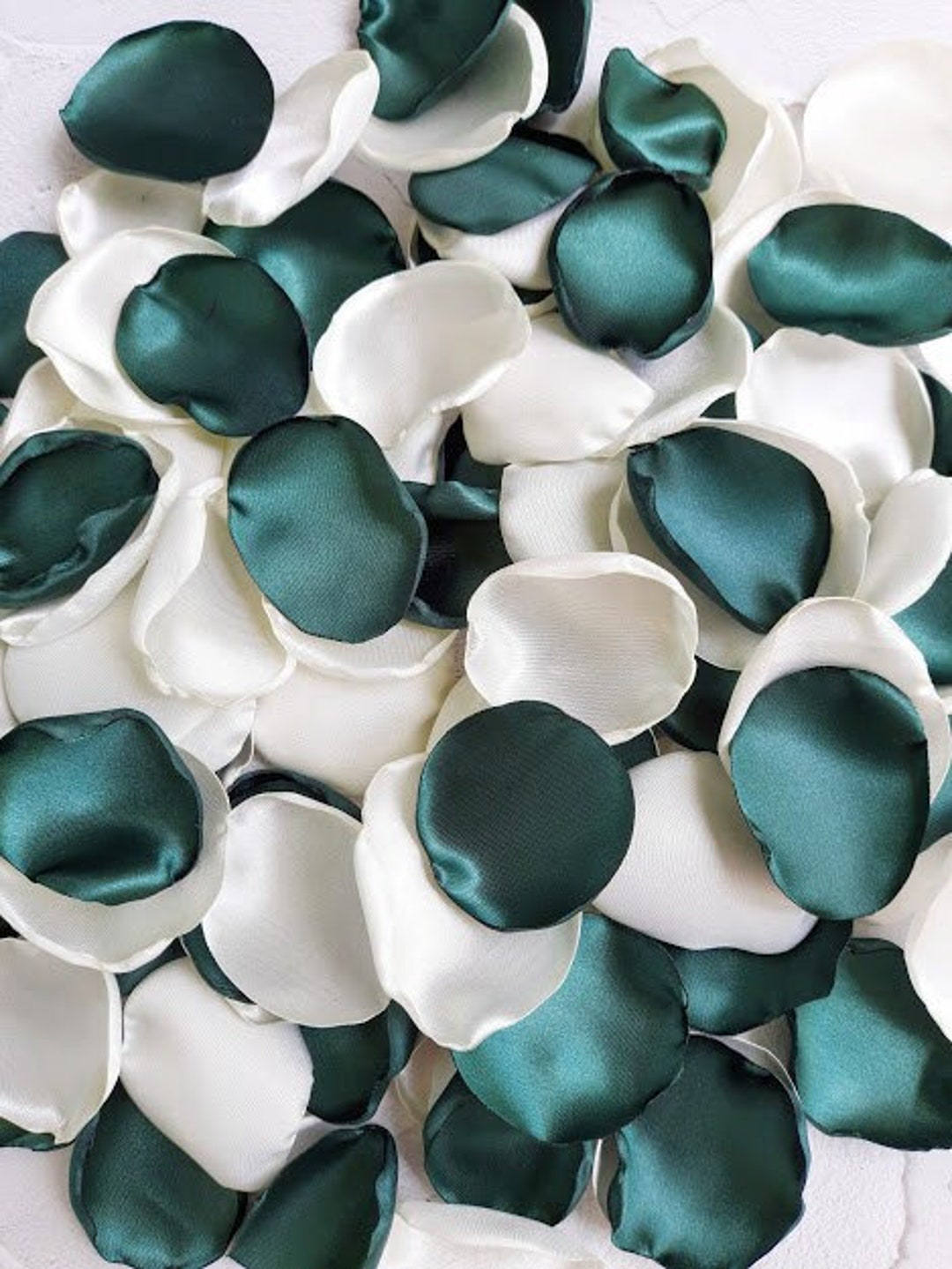 Emerald Green Flower Petals Ivory Green Wedding Decor Flower Girl ...