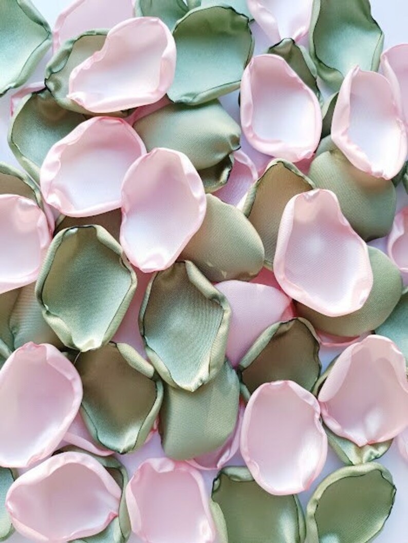 Sage Green Wedding Pink and Green Rose Petals Spring Wedding - Etsy