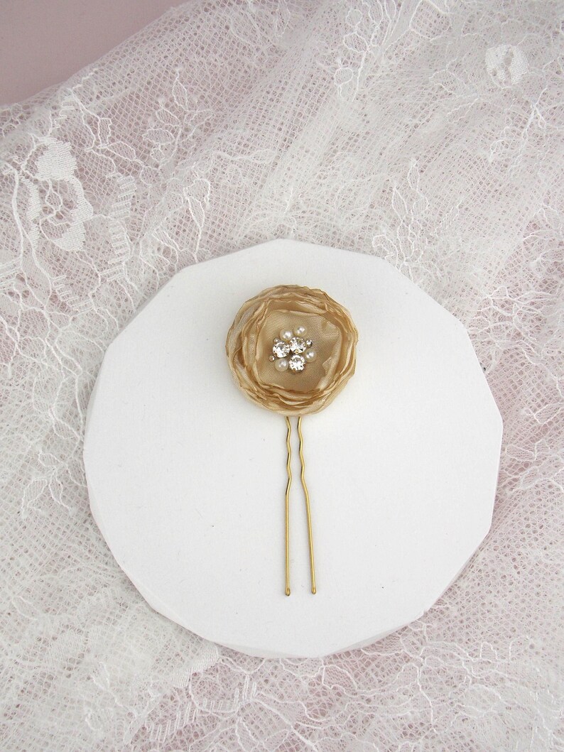 Rustic Bridal Accessories SET of 5 Bohemian Hair Pins Champagne Wedding ...