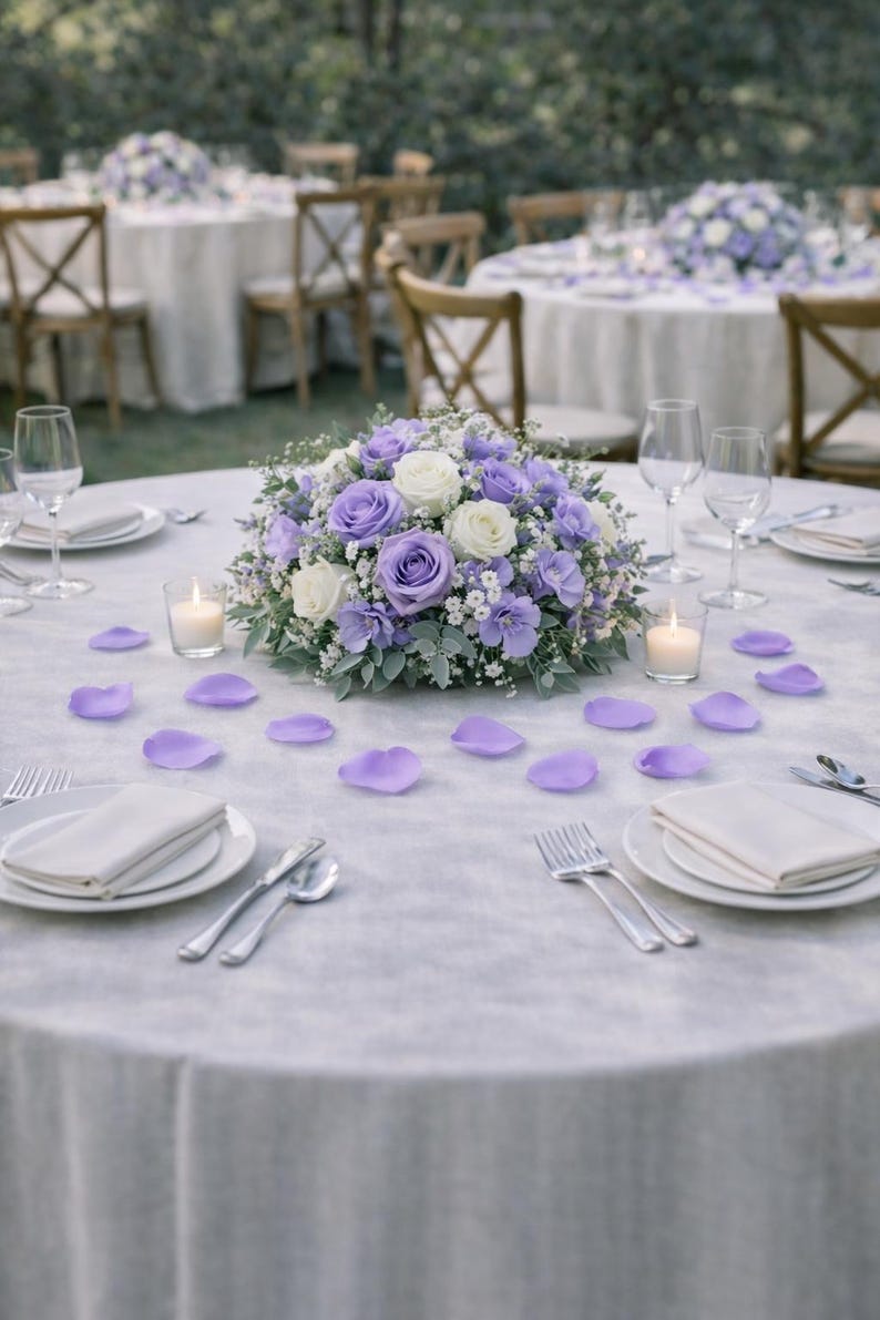 Lavender Table Decor Rose Petals Rustic Wedding Aisle Decor Flower Girl ...