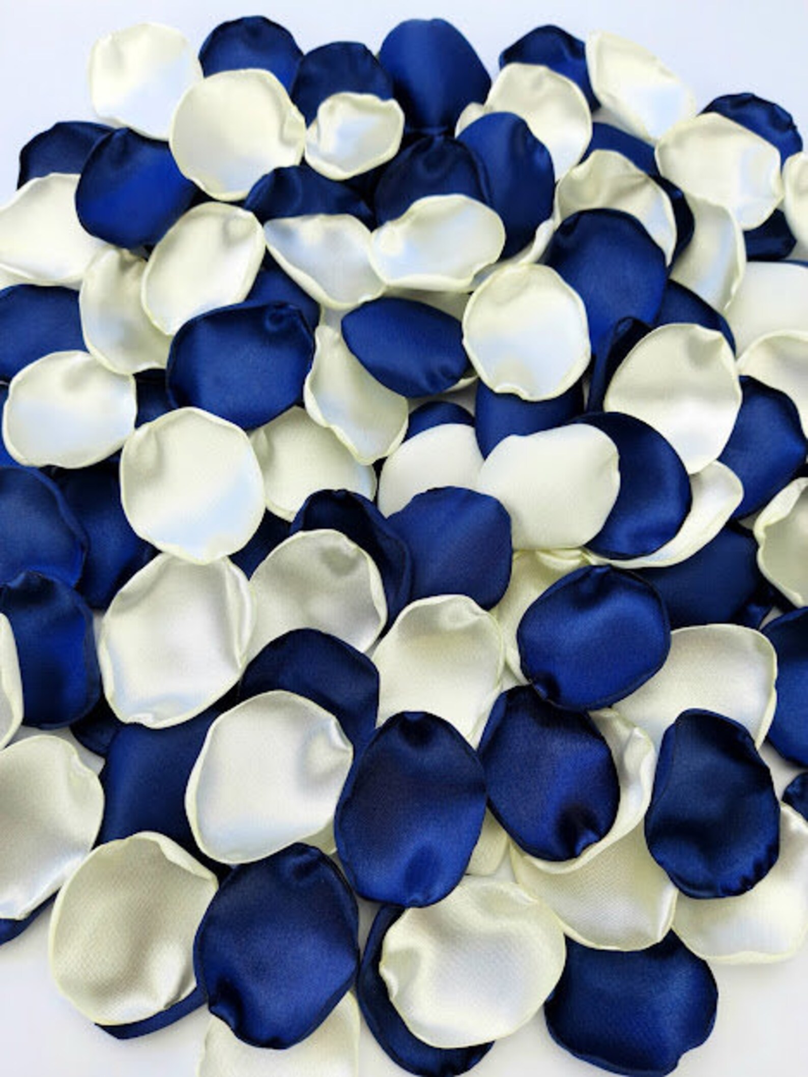 Ivory Navy Blue Wedding Ivory Rose Petals Blue Navy Flower | Etsy