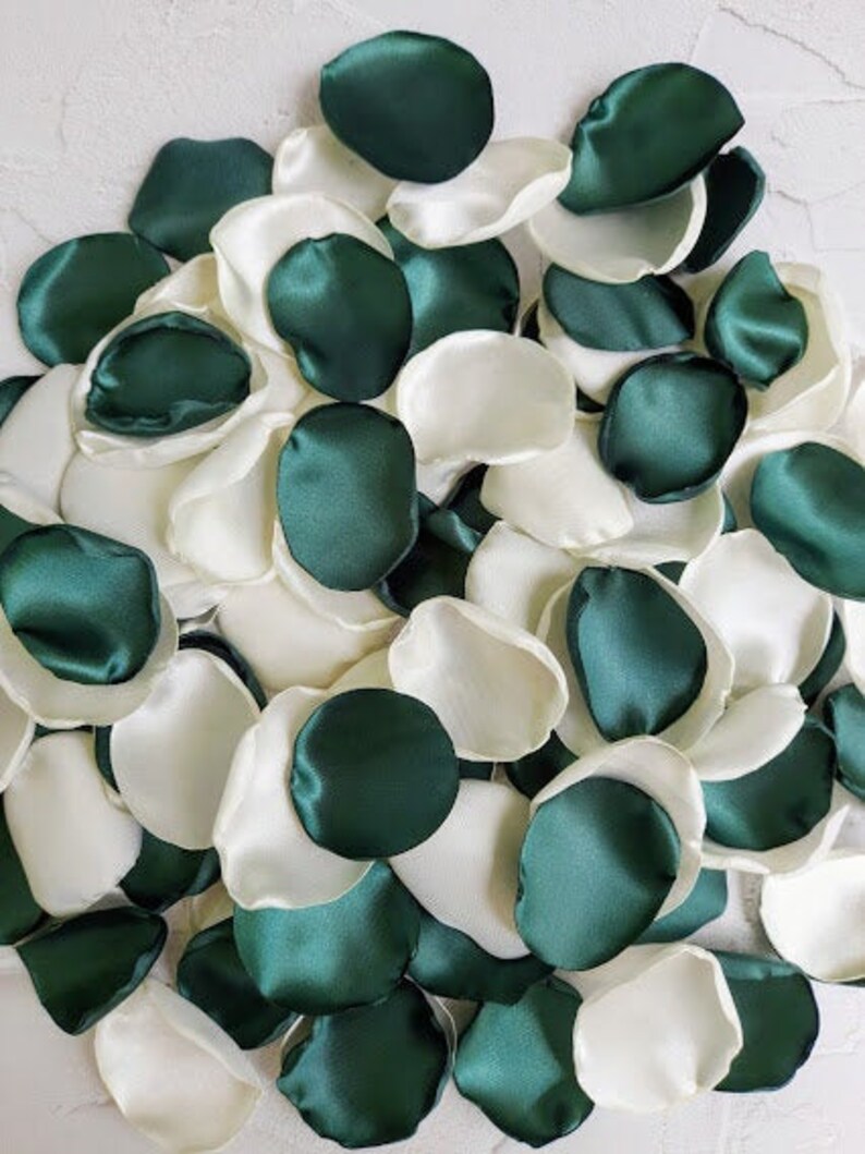 Pétales de fleurs vert émeraude Mariage vert ivoire - Etsy France