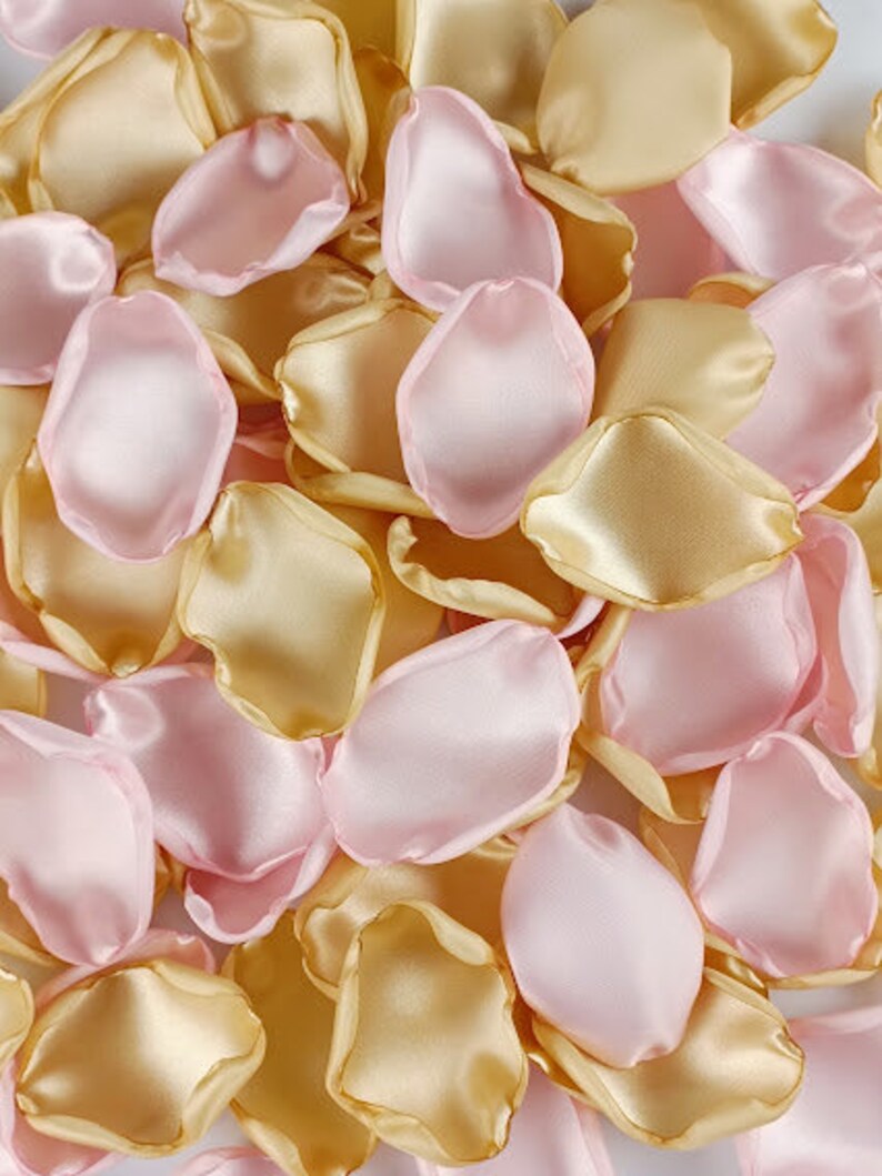 Gold Wedding Blush Pink Rose Petals Gold Flower Petals Pink - Etsy