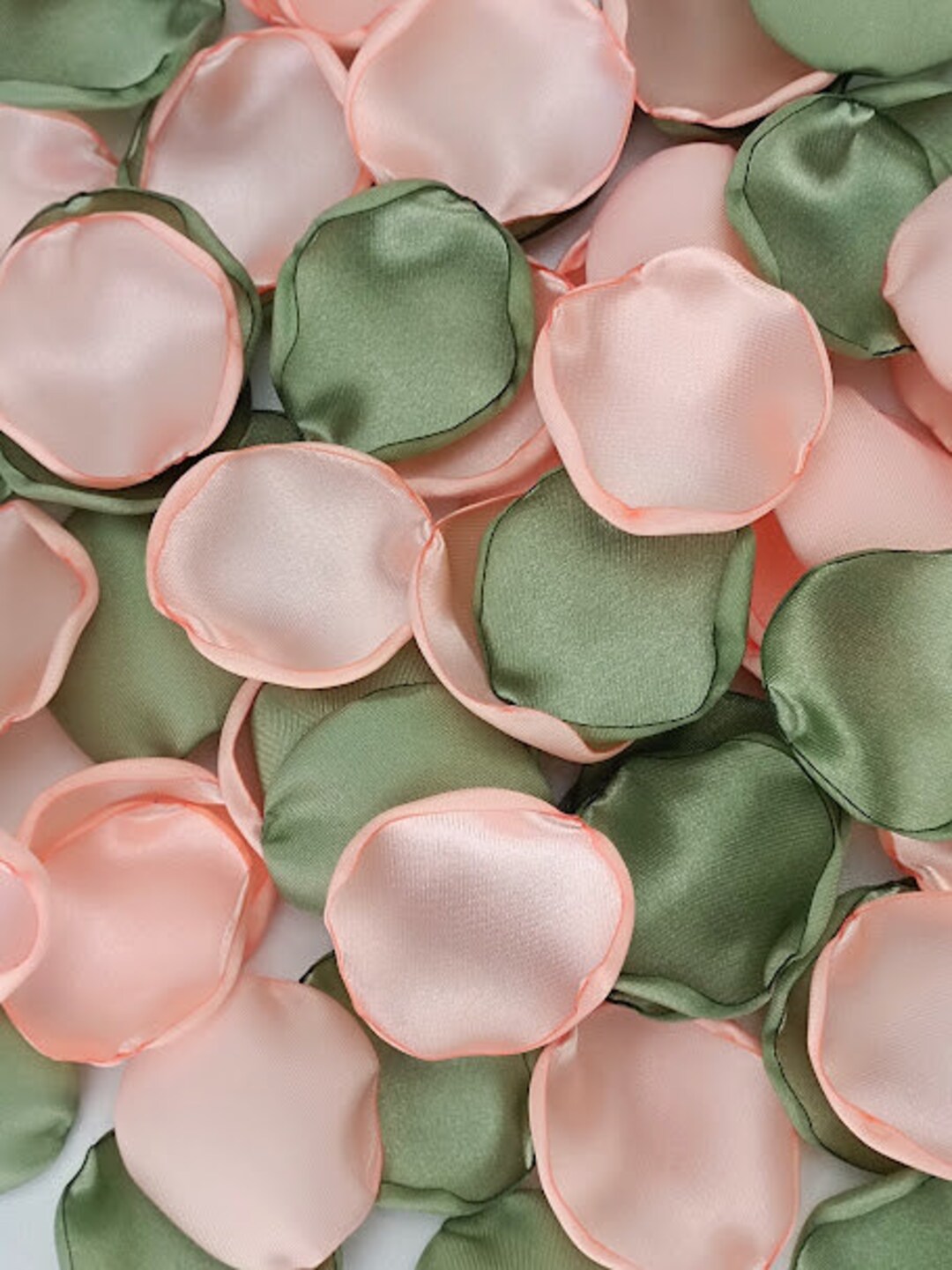 Peach Sage Wedding Flower Girl Basket Sage Green Flower Petals Light ...