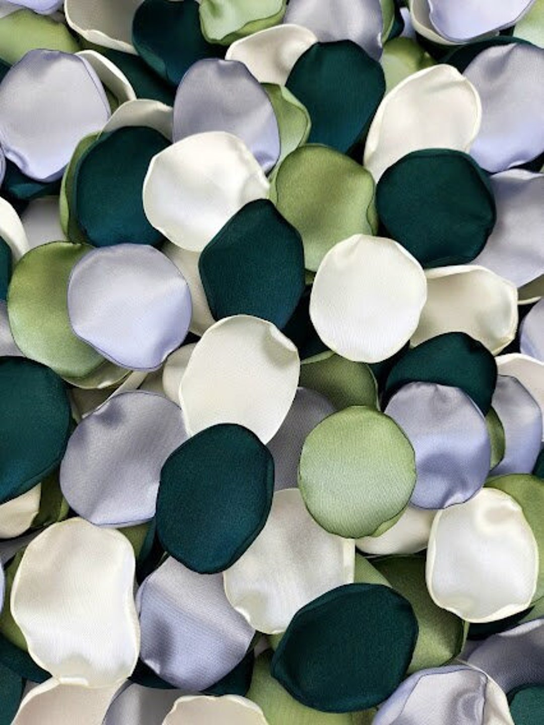 Emerald Green Bridal Decor Ivory Silver Petals Elegant Wedding Accents ...