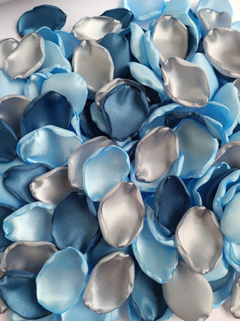 Blue Winter Wedding Silver Petals Dusty Blue Decor Something - Etsy