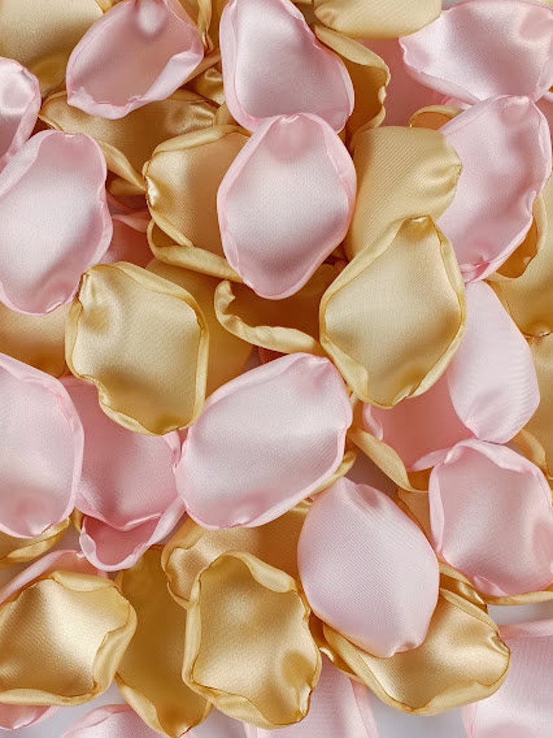 Gold Wedding Blush Pink Rose Petals Gold Flower Petals Pink - Etsy