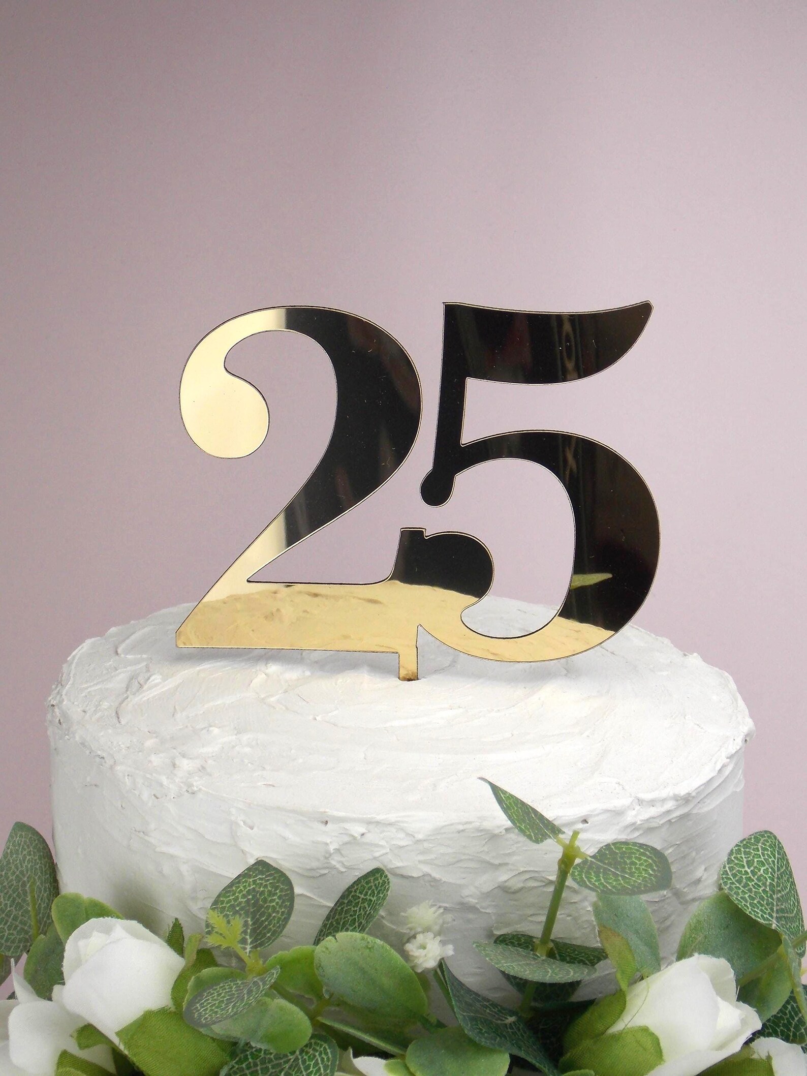 25th Birthday Cake Topper Gold Acrylic Number Topper for Milestone ...