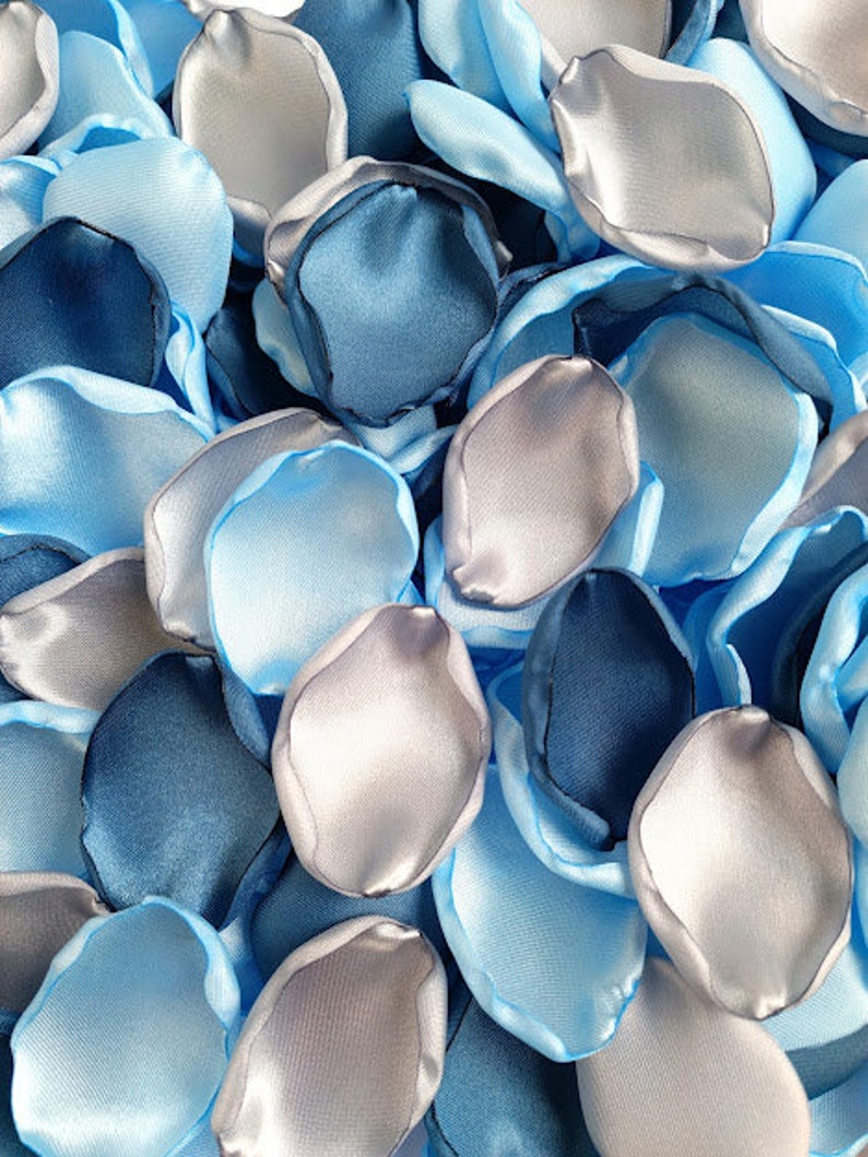 Blue Winter Wedding Silver Petals Dusty Blue Decor Something - Etsy