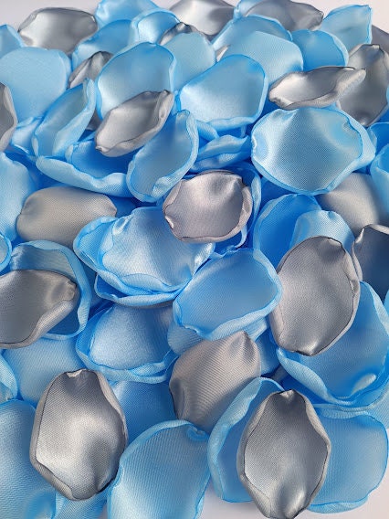 Light Blue Wedding Silver and Blue Rose Petals Grey and Blue | Etsy