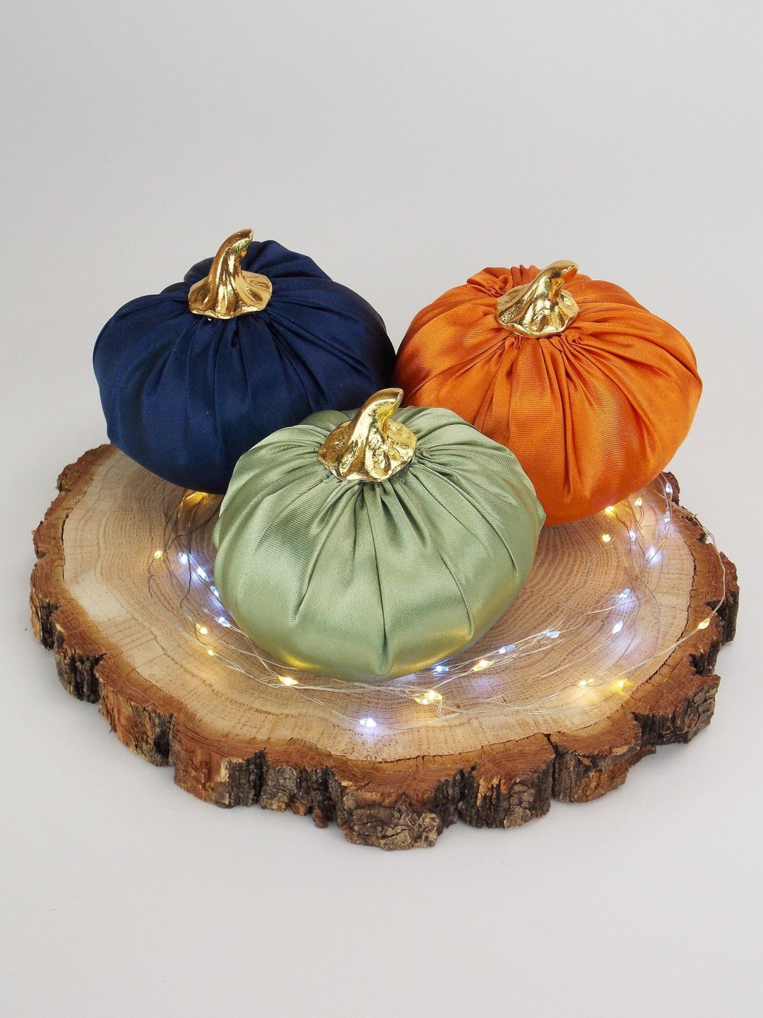 Navy Sage Green Table Decor Fall Centerpiece Rustic Pumpkin Decor Burnt ...