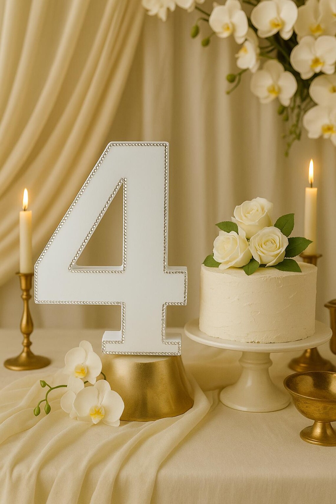 4th Birthday Table Number "4" Baby Shower Decor Anniversary Gift ...