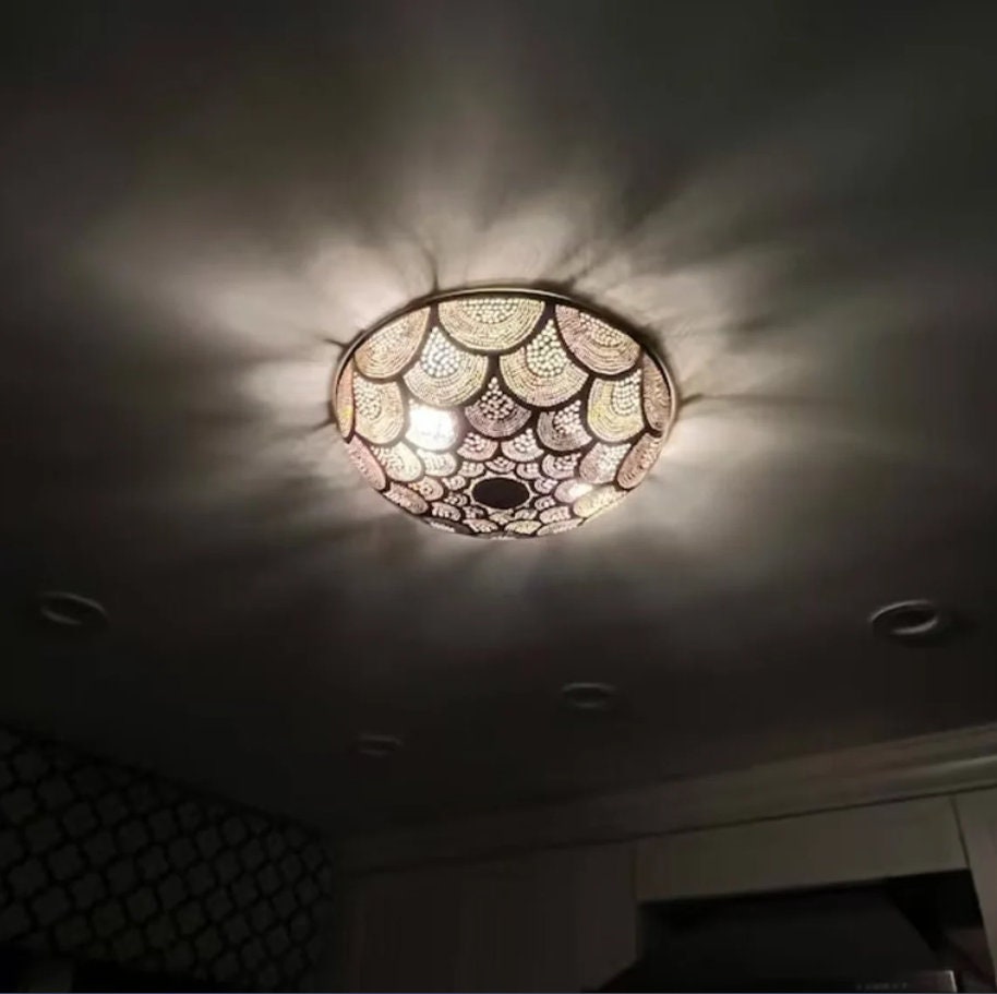 Flush Ceiling Light - Handmade Light Fixtures, Simple Moroccan Ceiling ...
