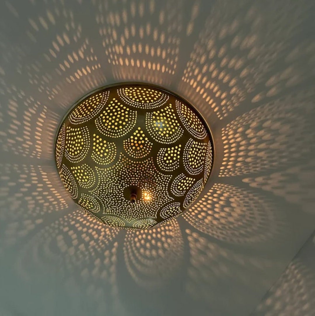 Flush Ceiling Light - Handmade Light Fixtures, Simple Moroccan Ceiling ...