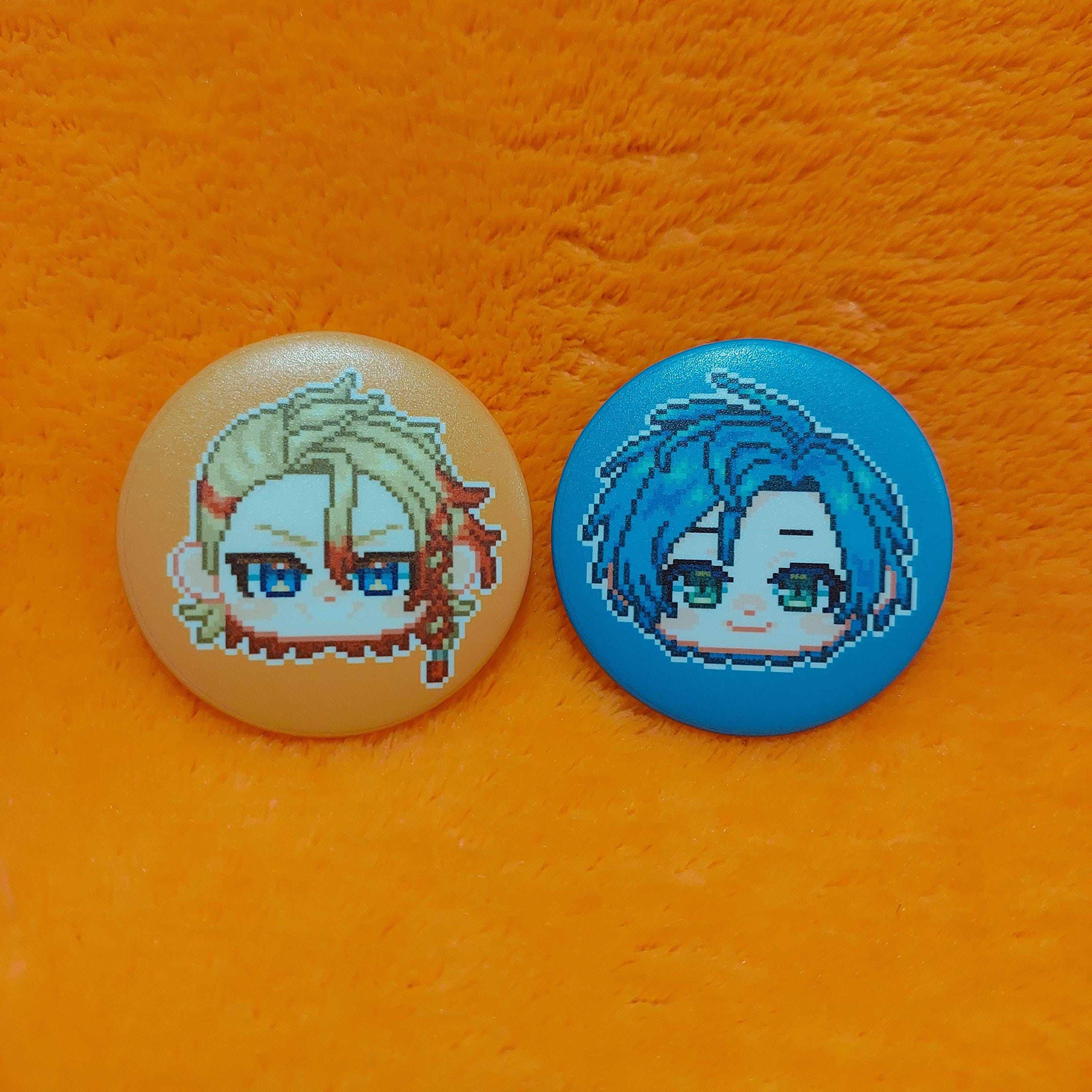 Pixel Chibi Vtuber Matte Laminated Button Pins - Etsy