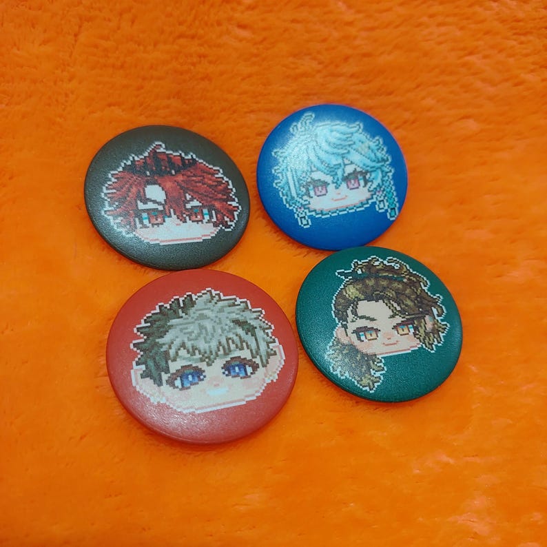Pixel Chibi Vtuber Matte Laminated Button Pins - Etsy