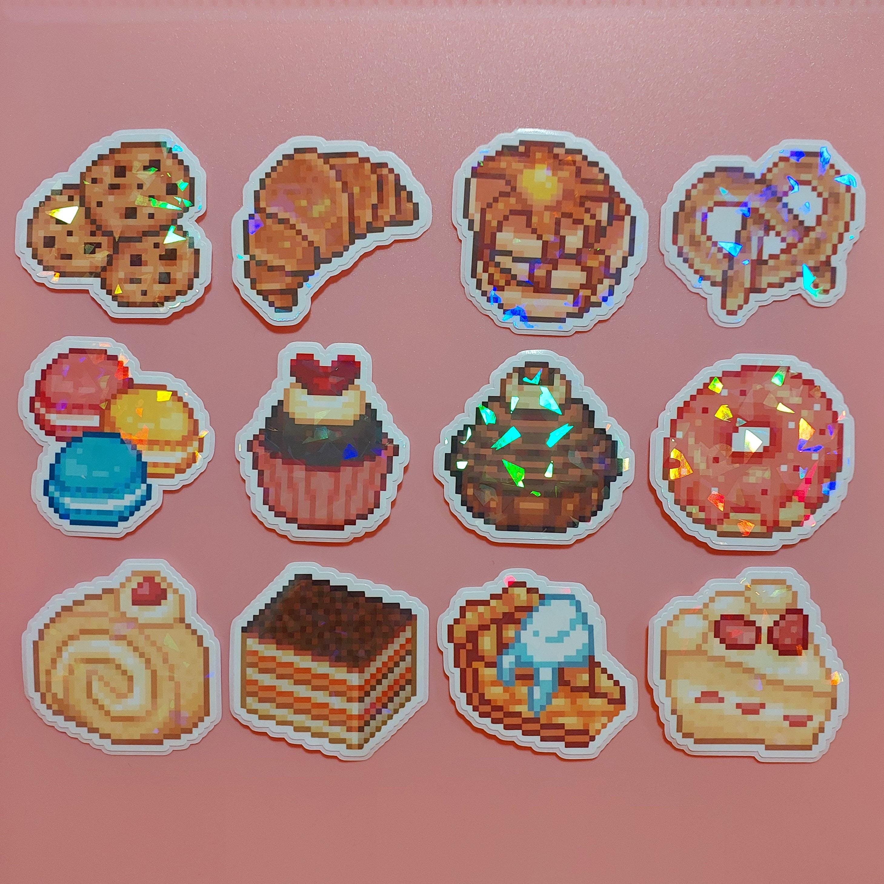 Bread and Sweets Pixel Art Laminated Vinyl Stickers - Etsy