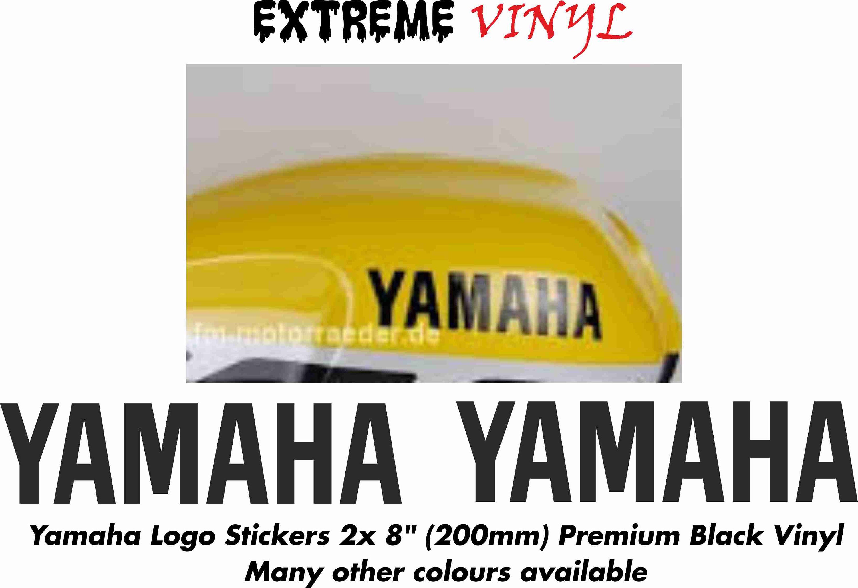 Yamaha Logo Stickers 2x 6" to 24" Premium Vinyl YZF 1000 R1 R6 FZR MT10 ...