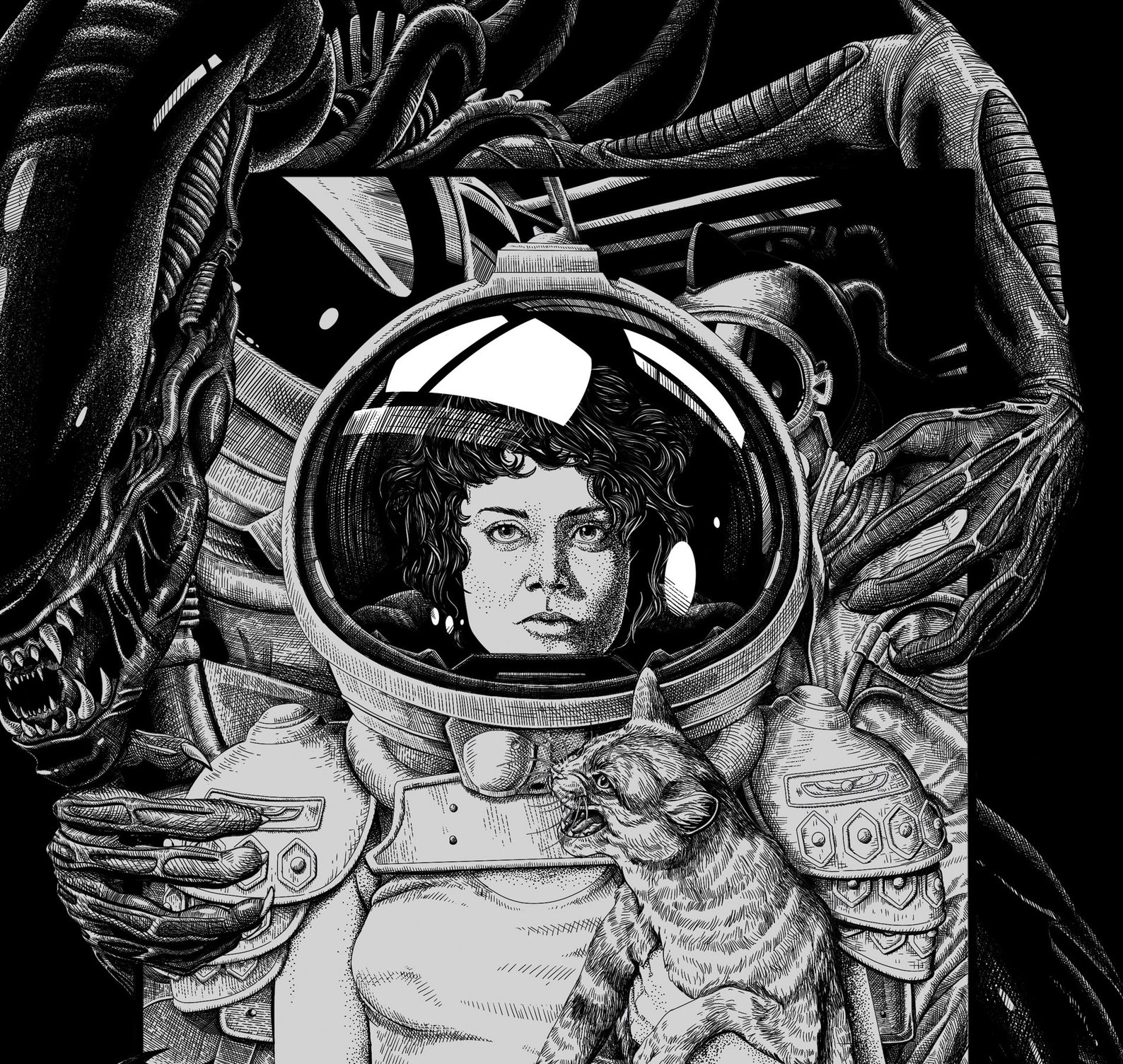 Alien Ripley Horror Art Print | Etsy UK