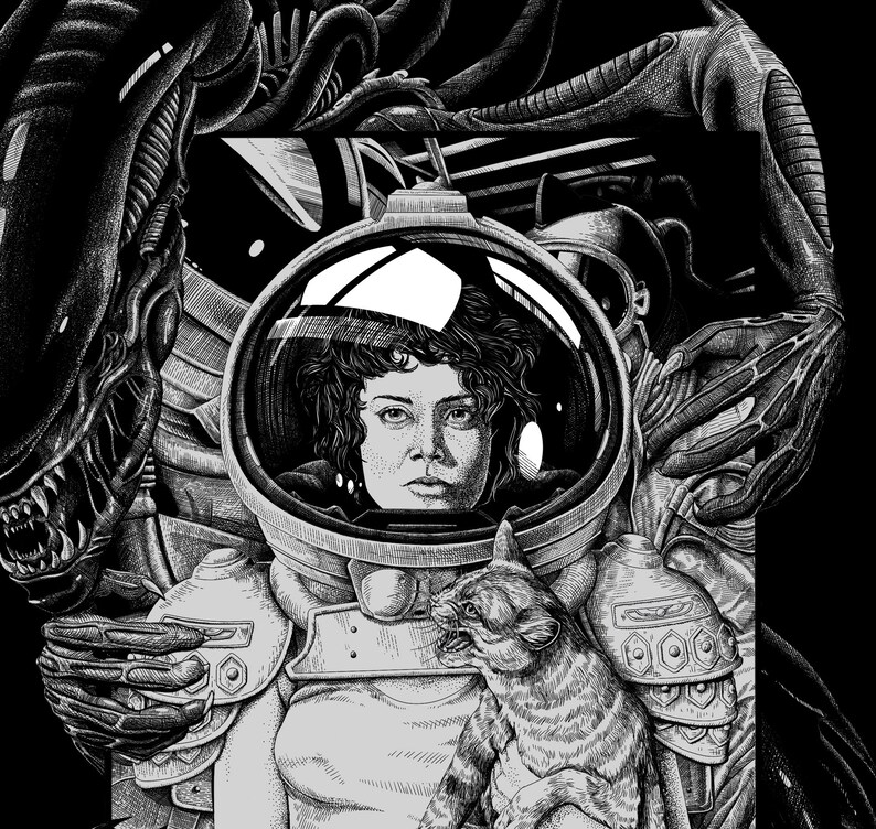 Alien Ripley Horror Art Print | Etsy UK