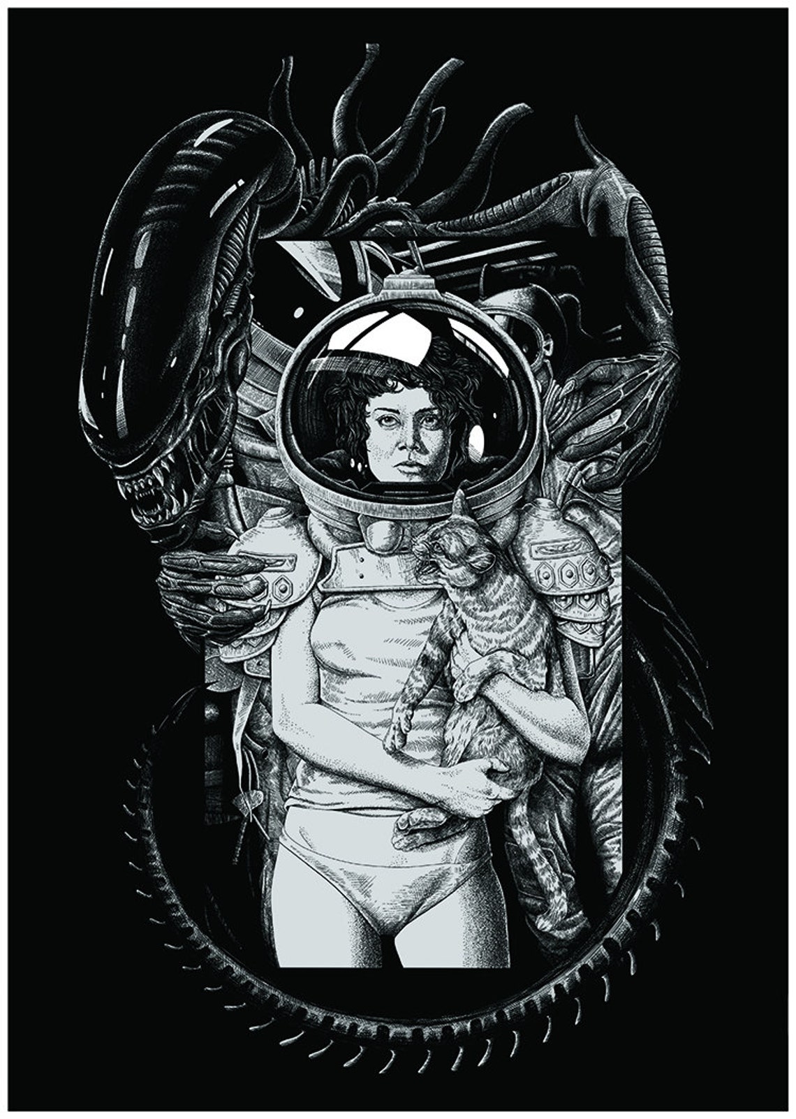 Alien Ripley Horror Art Print | Etsy UK