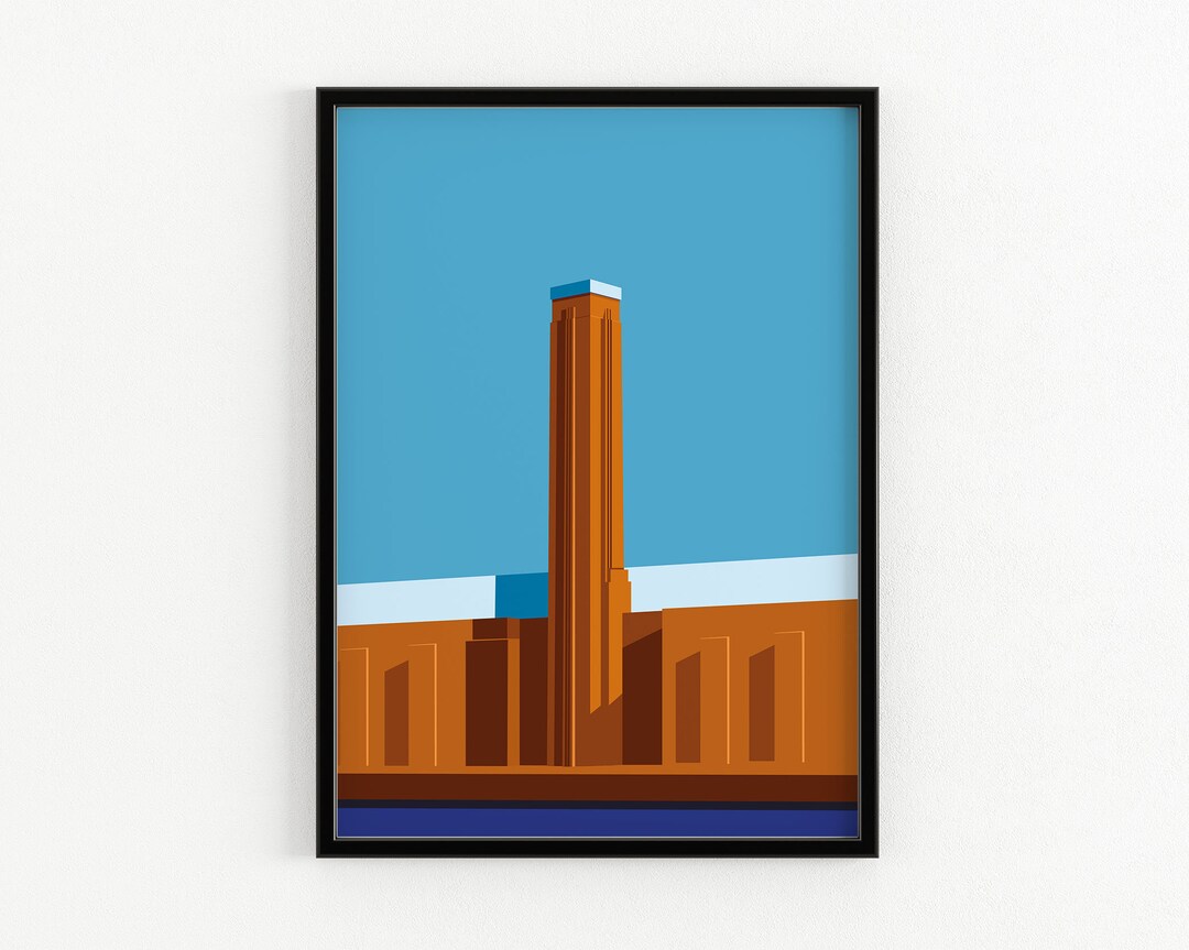 Tate Modern, London Poster Print, London Wall Art, Wall Decor, Minimal ...