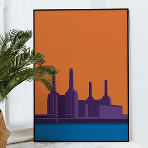 Battersea Power Station Poster Print, London Wall Art, Architecture ...