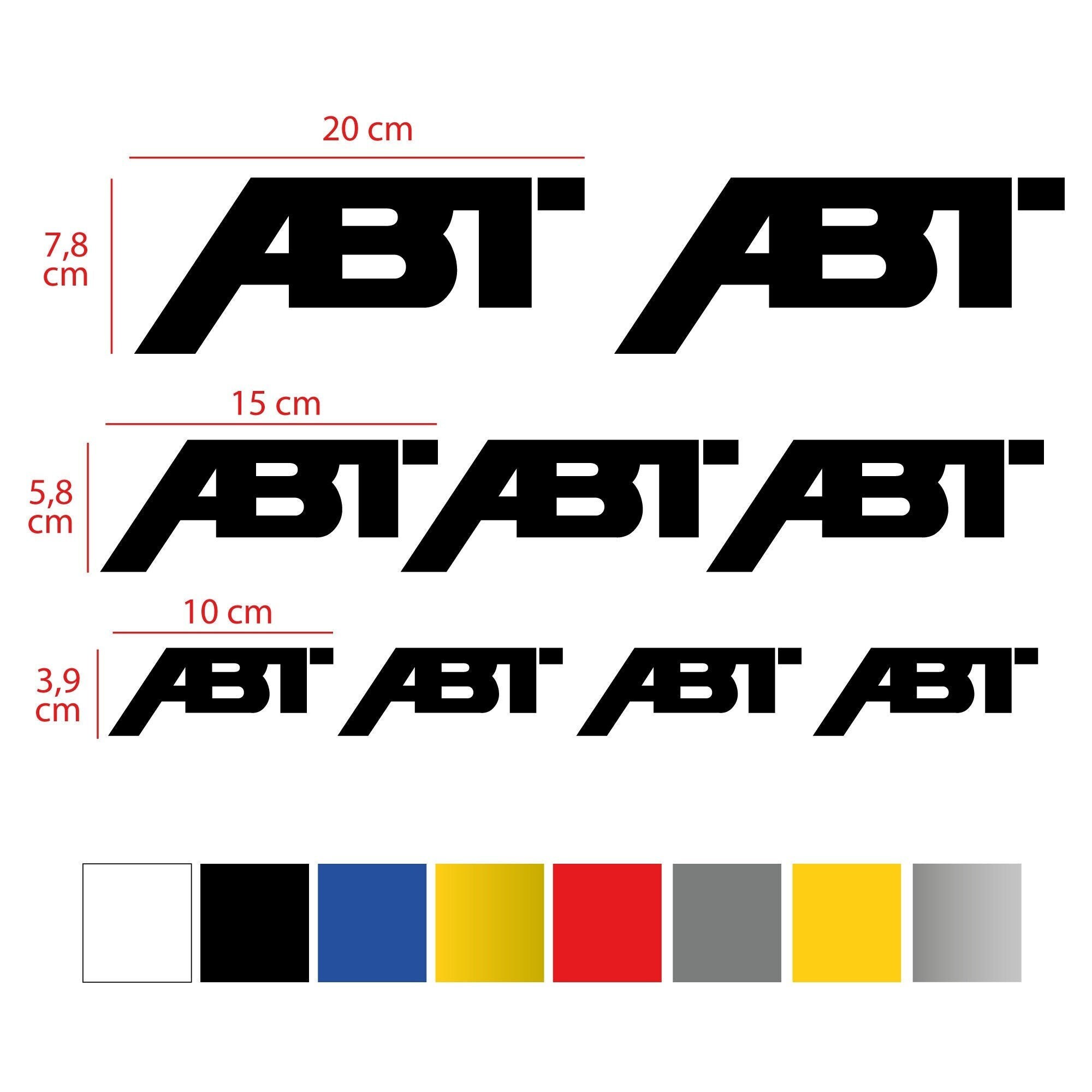 9-piece ABT Stickers Kit Available in Various Colors for Tuning Racing ...