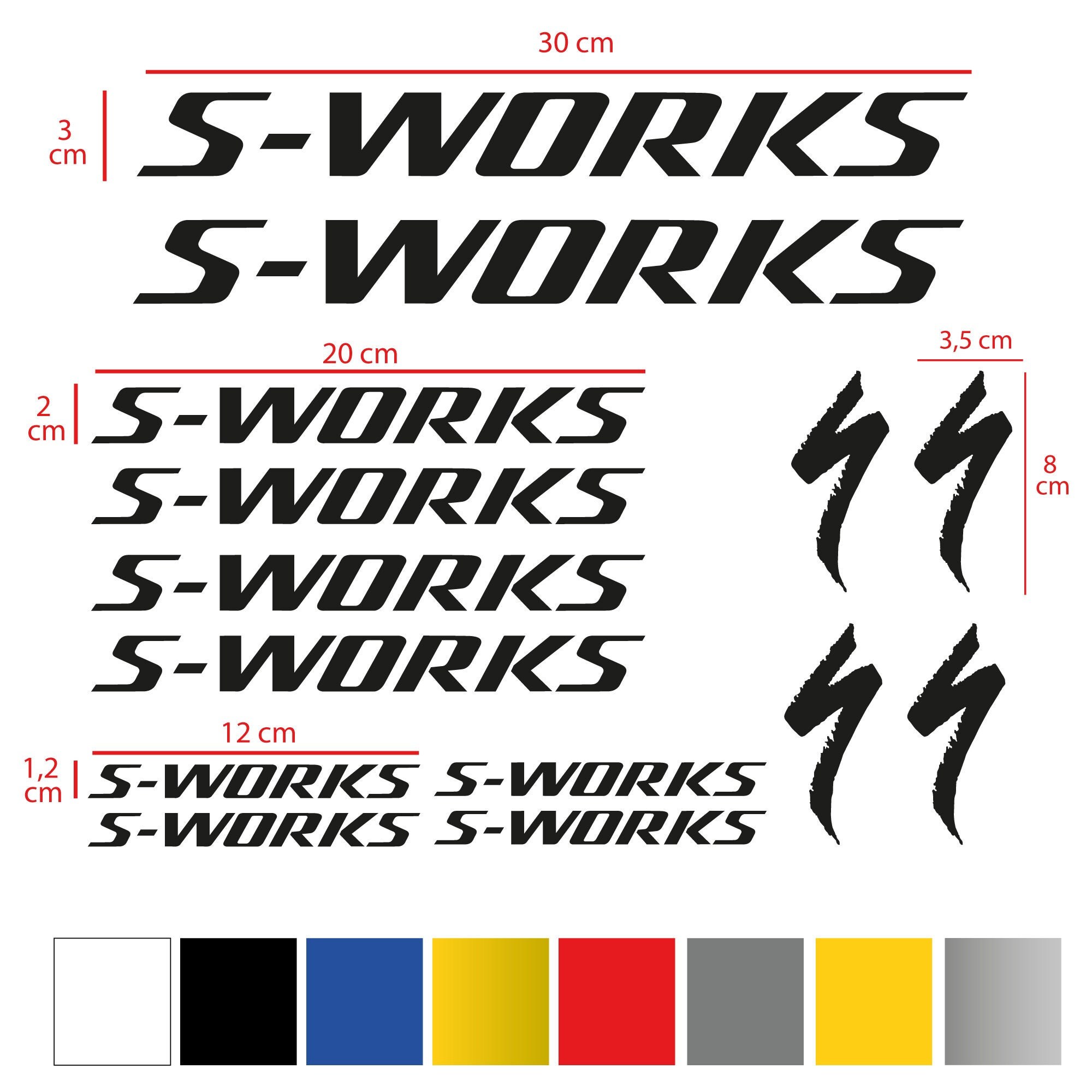 KIT S-WORKS Stickers 14 Pieces Stickers Available in Various - Etsy