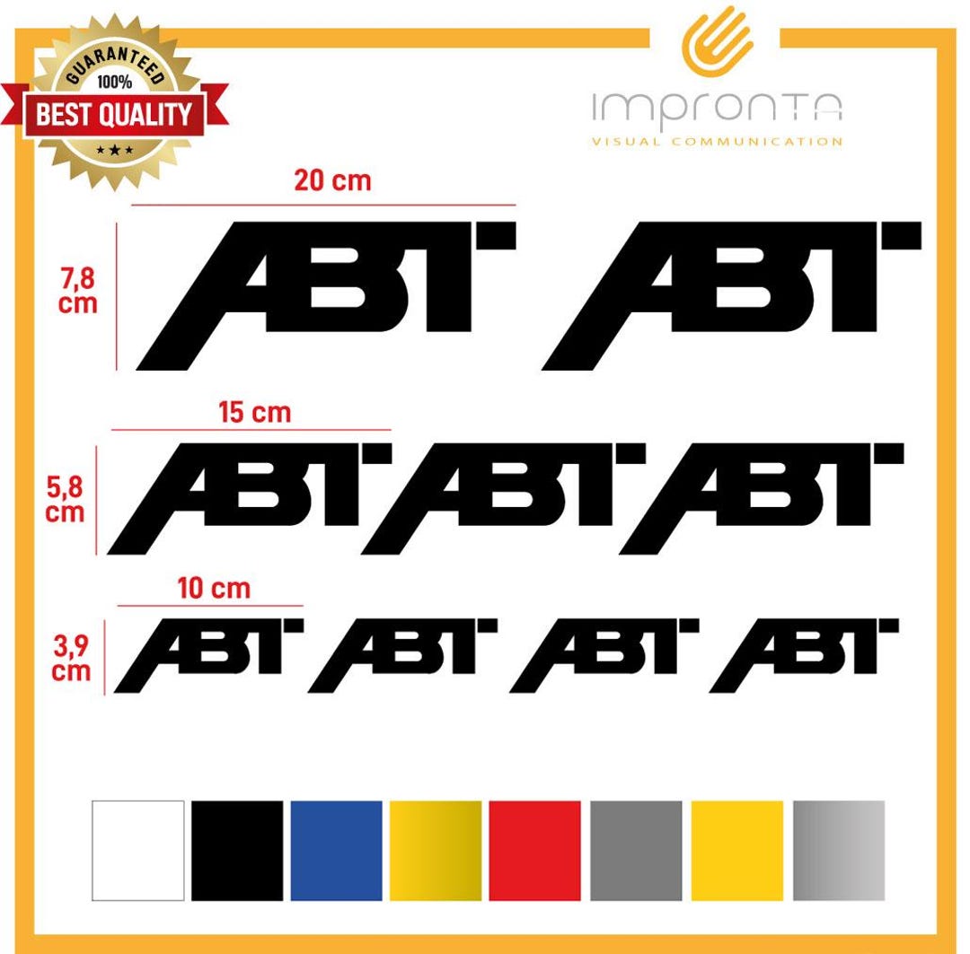 9 Piece ABT Stickers Kit Available in Various Colors for Racing Tuning ...
