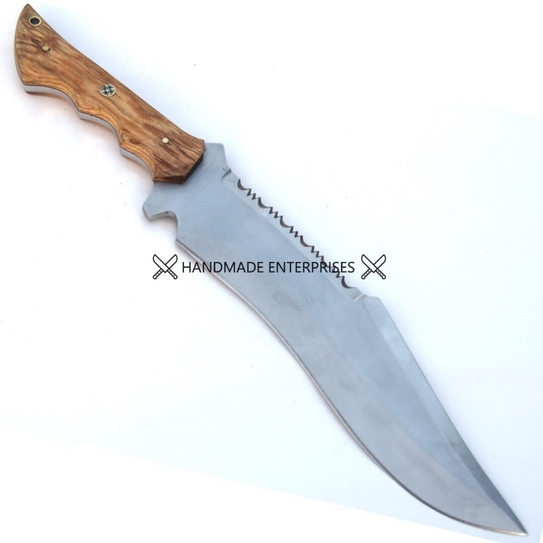 Double Edged Machete/chopper - Olivewood Handle - 1084 High Carbon ...