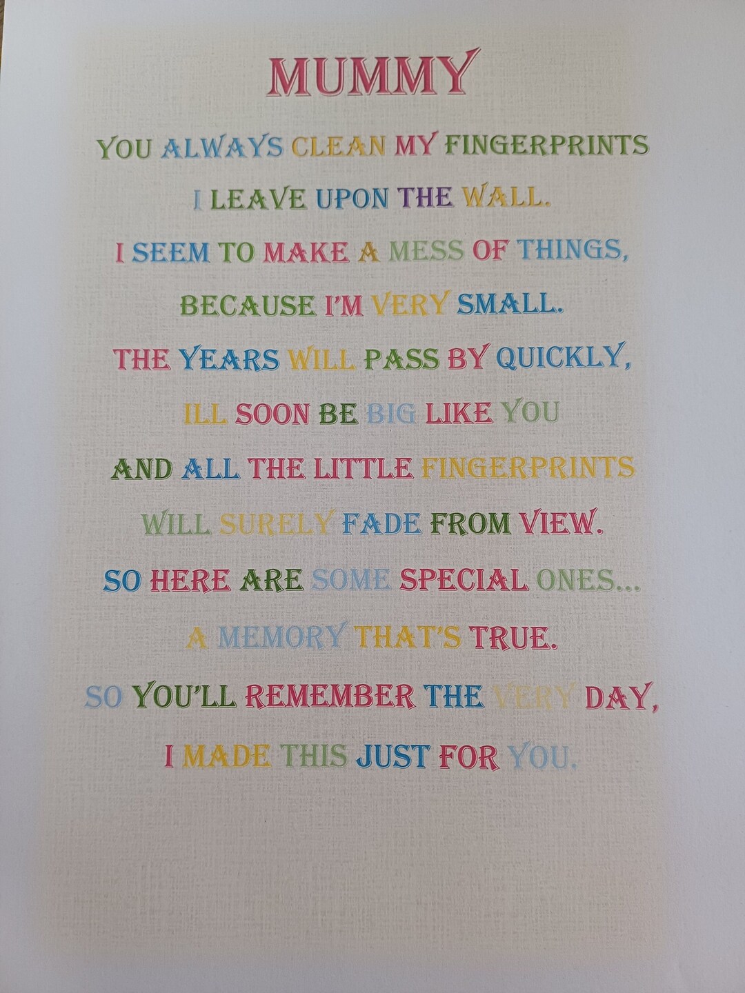 Mummy | Fingerprints | Poem | Nanny/daddy | Printable | Wallrt ...